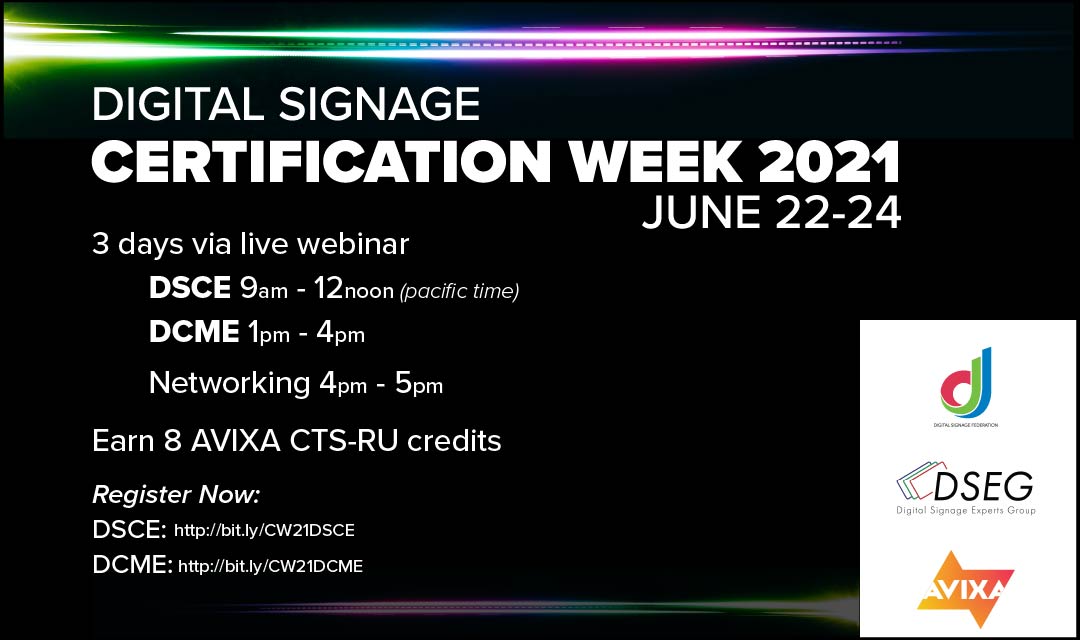 Digital Signage Pros Can Earn Certifications During Special Event Next ...