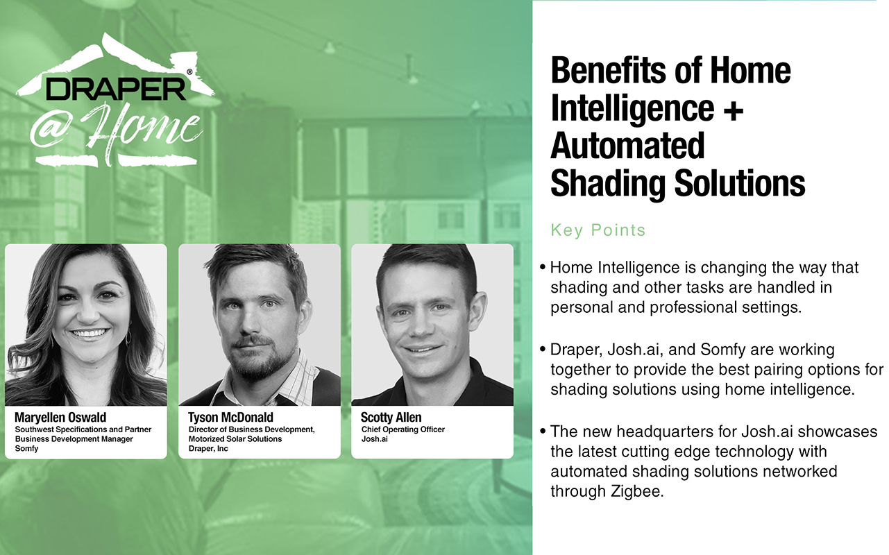 Draper At Home Episode 4: Draper At Home, Somfy, Josh.ai, and Automated ...